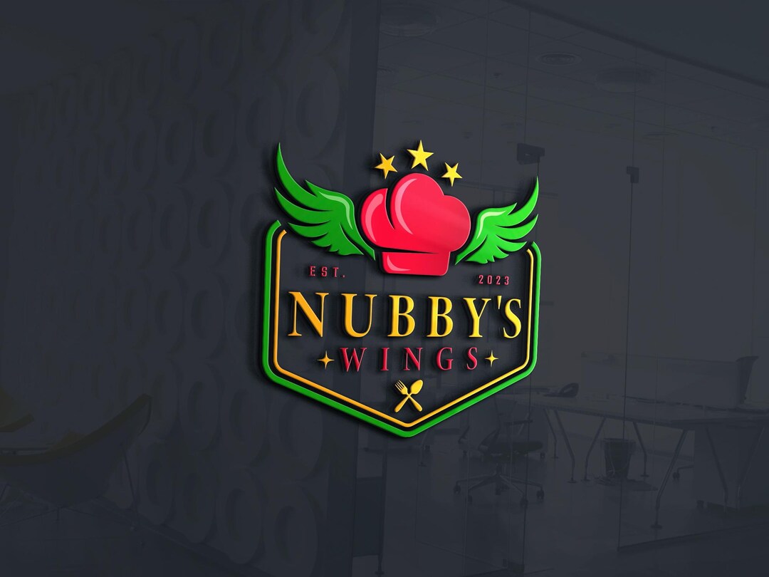 Custom Chef Logo | Wings Restaurant Logo | Chicken Wings Logo ...