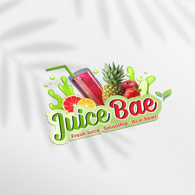 Modern Juice Shop Logo Design: Tropical Branding - Etsy