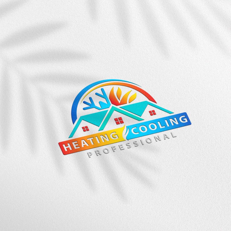 HVAC Logo Design | Heating Cooling Contractor AC Branding - Etsy