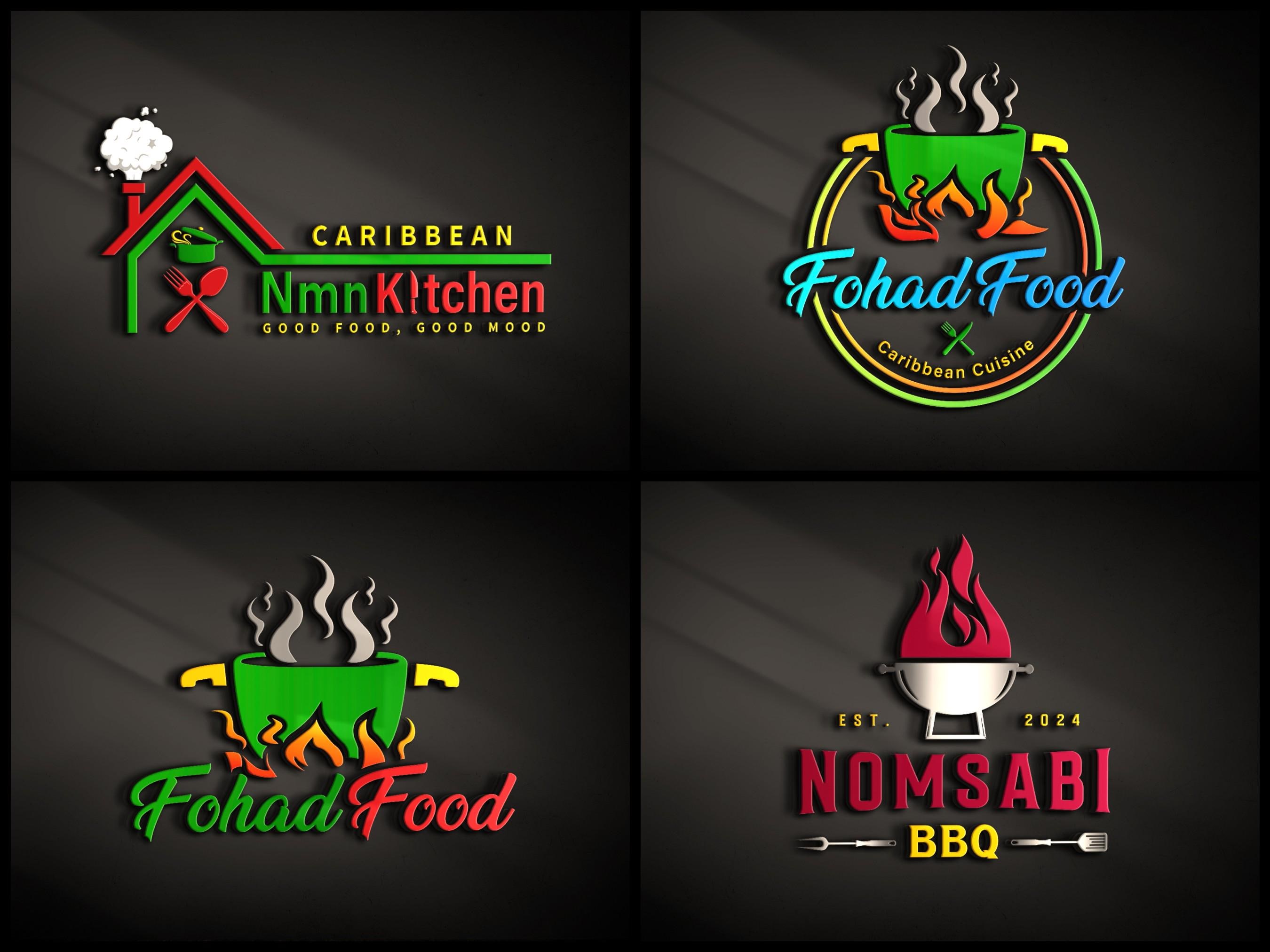 Premade Caribbean Restaurant Logo: BBQ, Grill Cuisine - Etsy