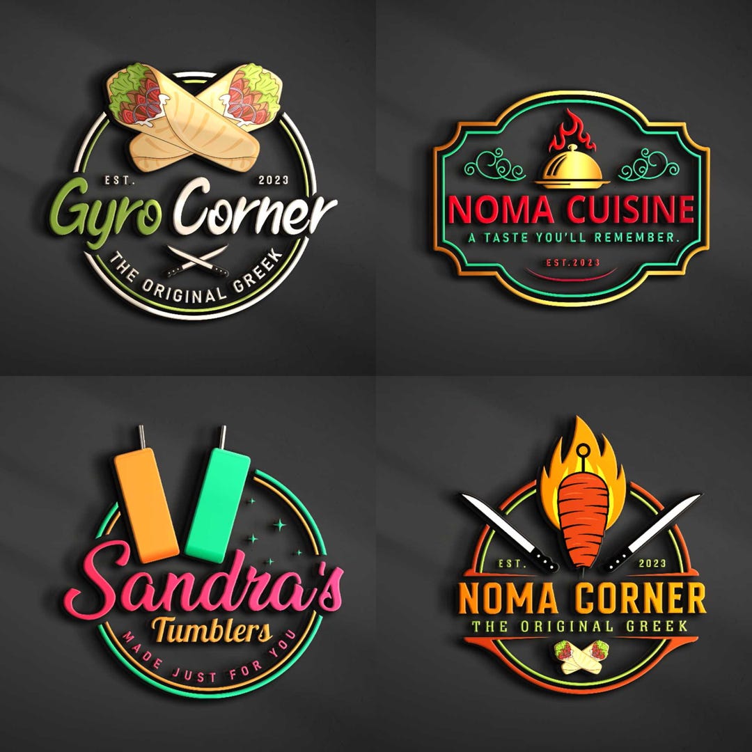 Custom Restaurant Logo Design: Kebab, Shawarma, Pizza, BBQ - Etsy