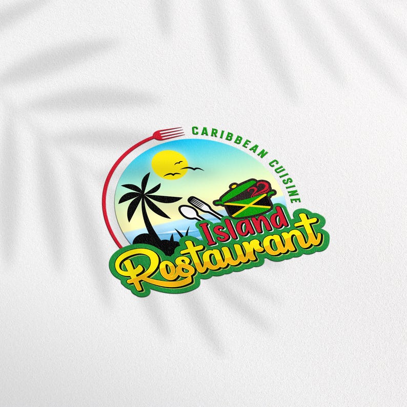Custom Caribbean Restaurant Logo: Tropical Island Design - Etsy