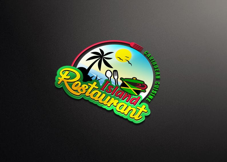 Custom Caribbean Restaurant Logo: Tropical Island Design - Etsy