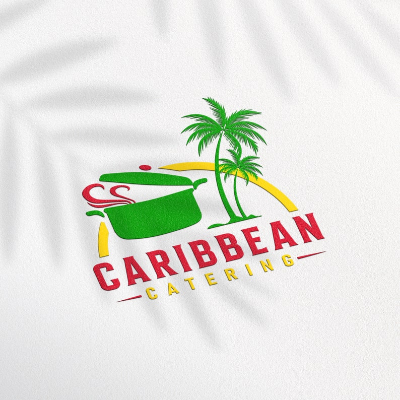 Caribbean Restaurant Logo for BBQ Grill Food Logo Kitchen Logo Catering ...