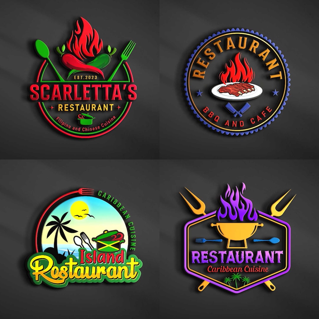 Restaurant Logo | Caribbean Food Logo | BBQ Logo | Sea Food Logo ...
