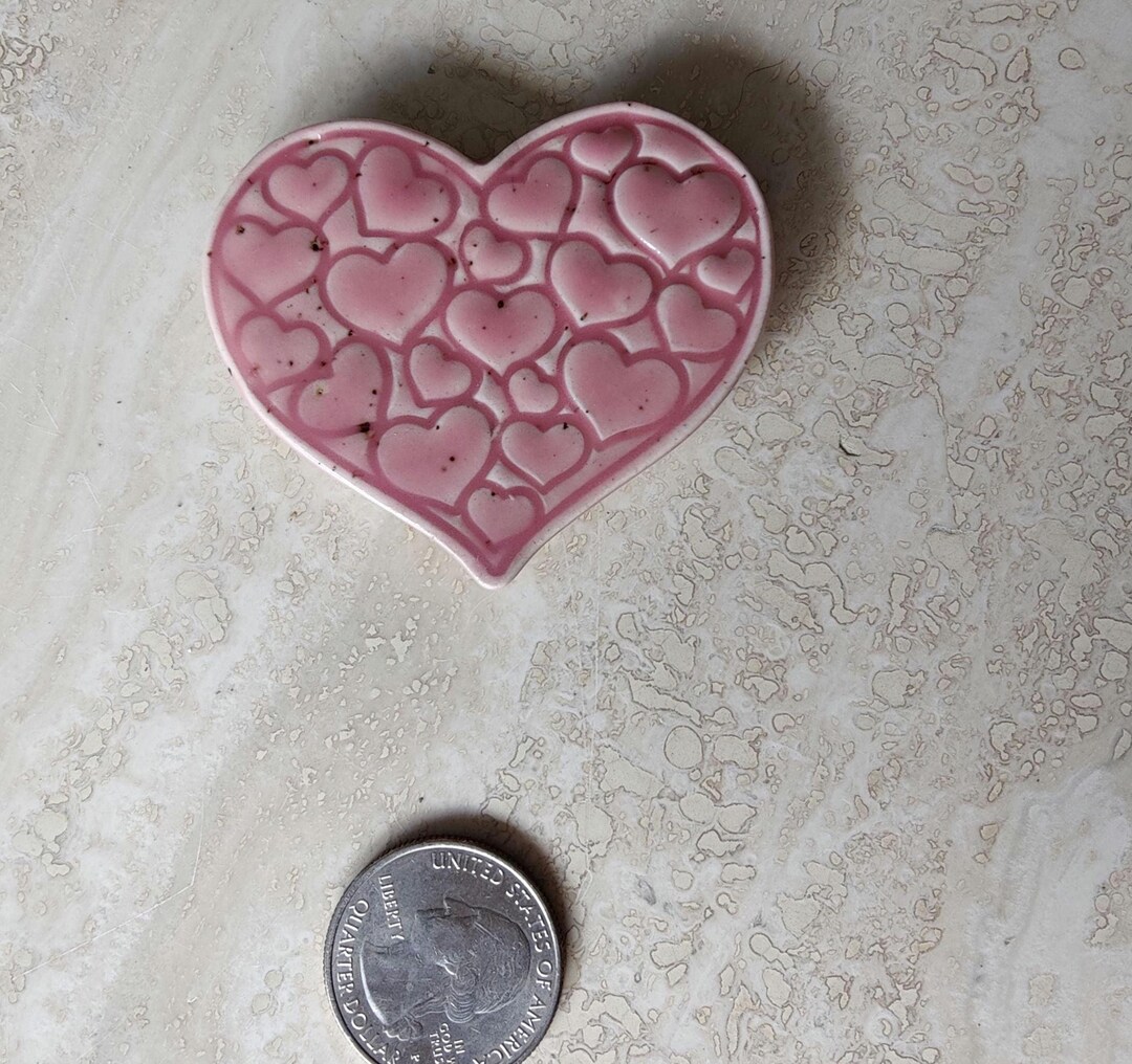 Ceramic Pink Heart Refrigerator Magnet - Etsy