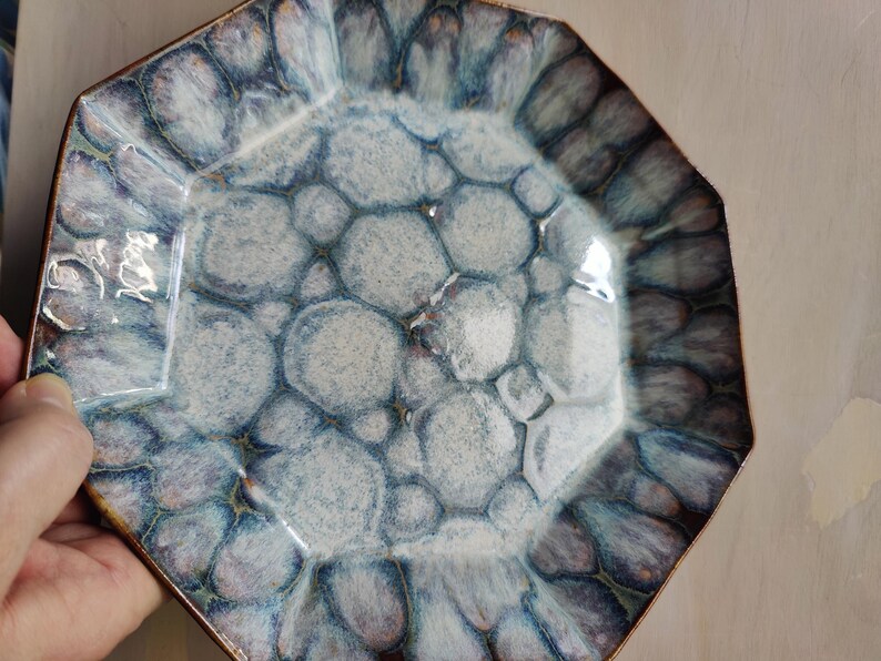 Ceramic Pie Dish Hexagon Shaped 10" X 10" W/glaze Combos Effect - Etsy