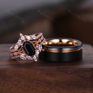 Black Wedding Rings - Etsy