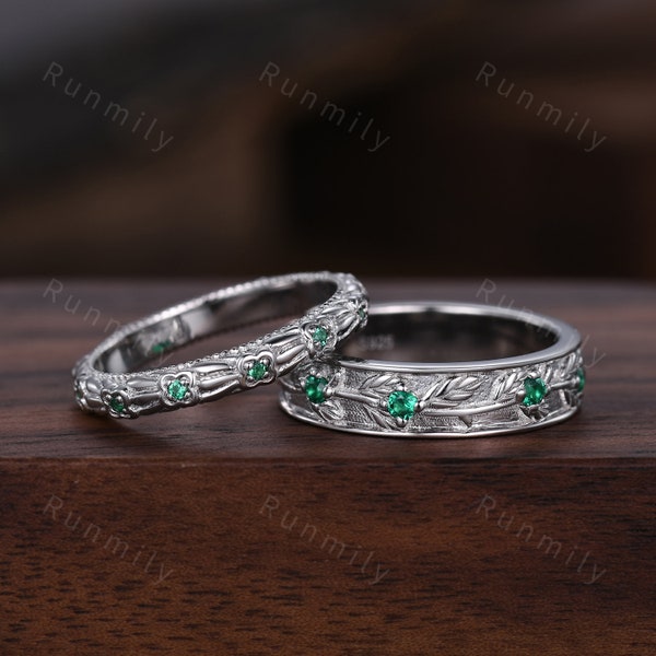 Floral Wedding Ring Sets - Etsy