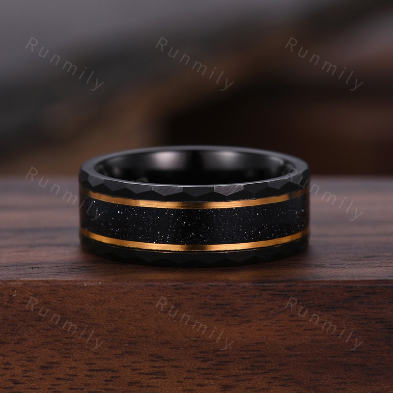 Mens Gold and Black Rings - Etsy