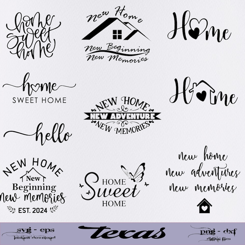New Home Svg - Etsy