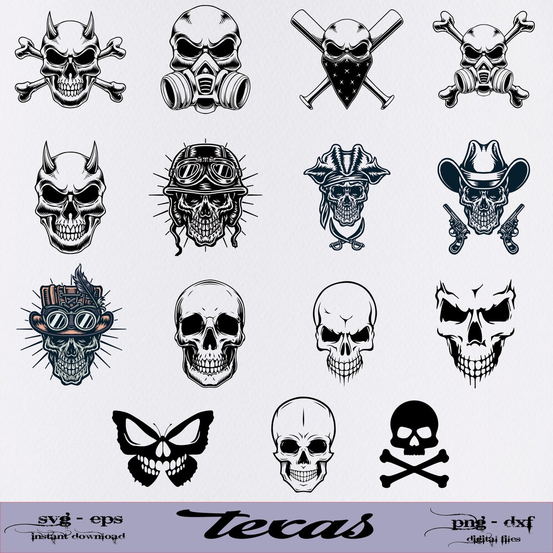 Skull Svg Bundle, Skull Png, Sugar Skull Svg for Cricut, Punisher Skull ...
