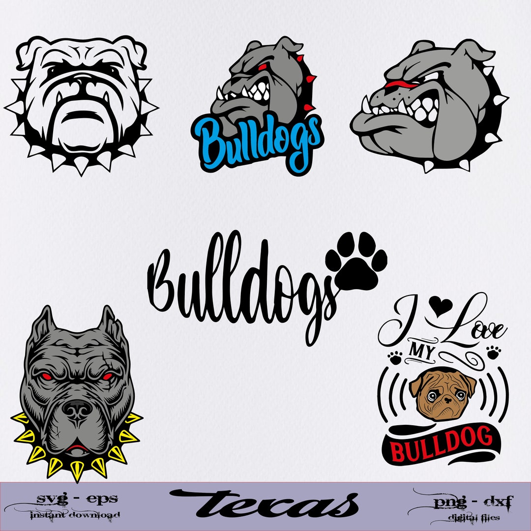 Bulldog Mascot SVG - Png - Eps - Dxf| Bulldog Svg| Bulldog Clip Art ...