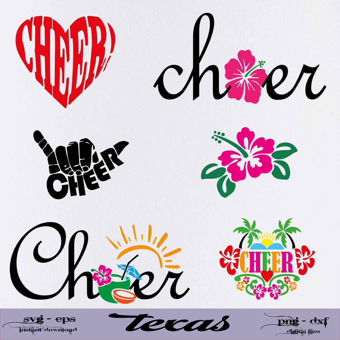 Cheer Svg, Cheer Png, Hawaii Svg, Hibiscus Svg, Aloha Summer, Aloha ...