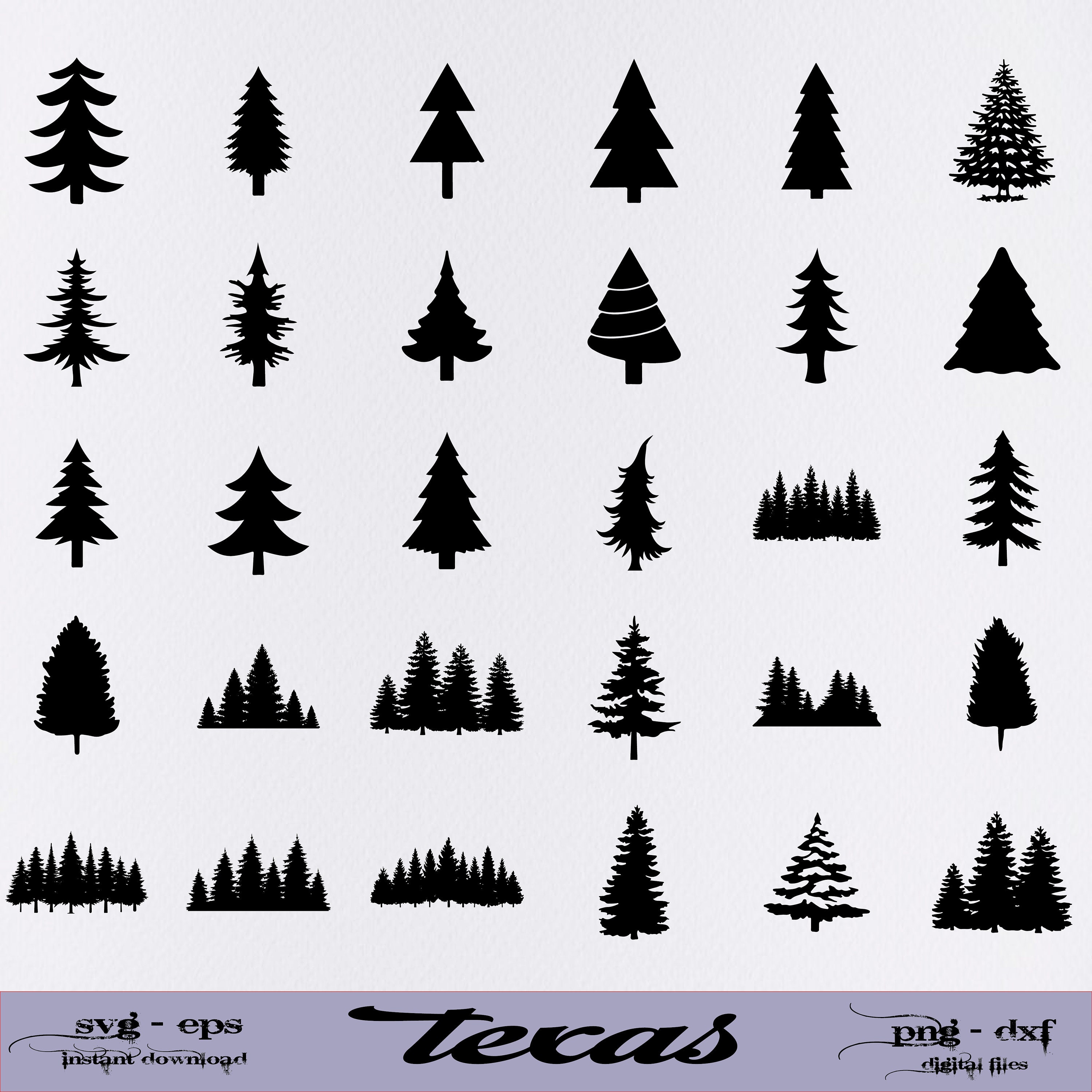 Tree Silhouette Svg| Pine Tree Svg| Pine Tree Silhouette| Evergreen ...