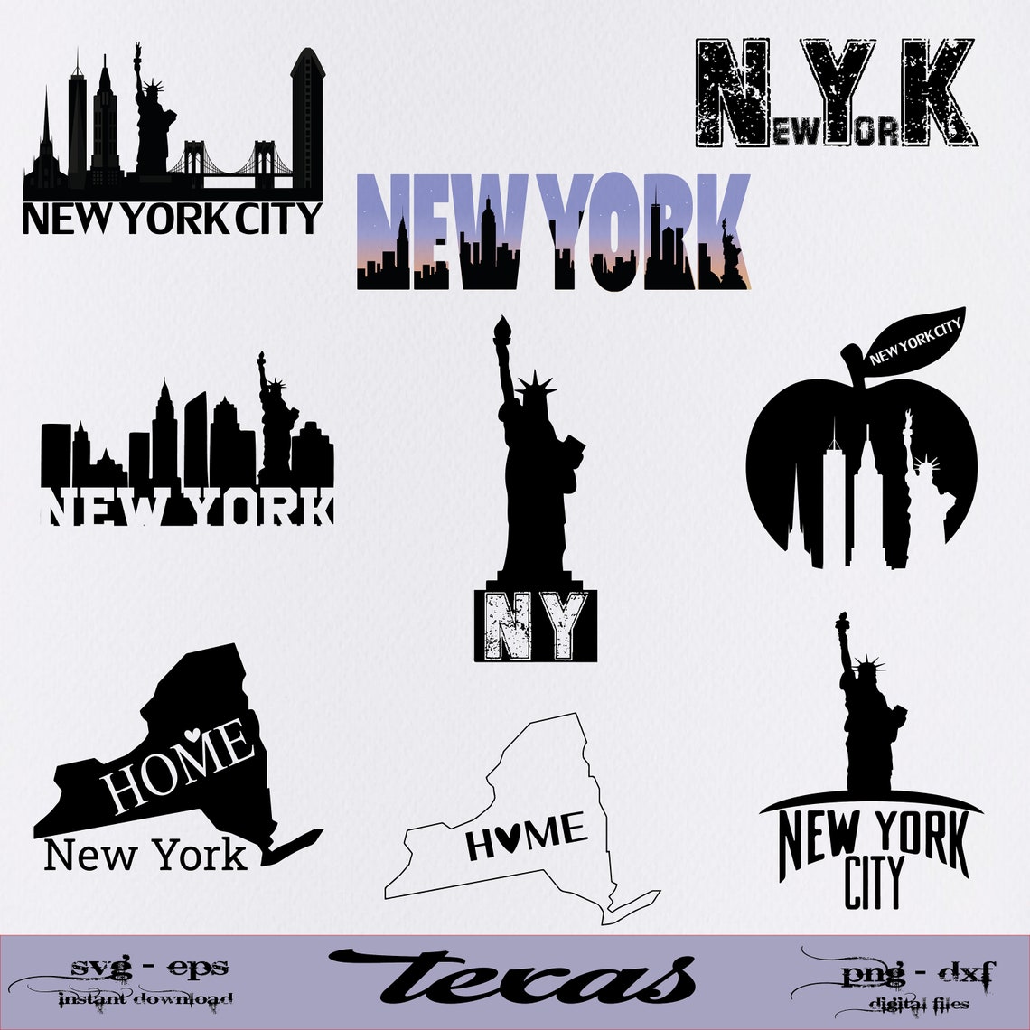 New York Svg Bundle, New York City Svg, Instant Download, NYC Svg, New ...
