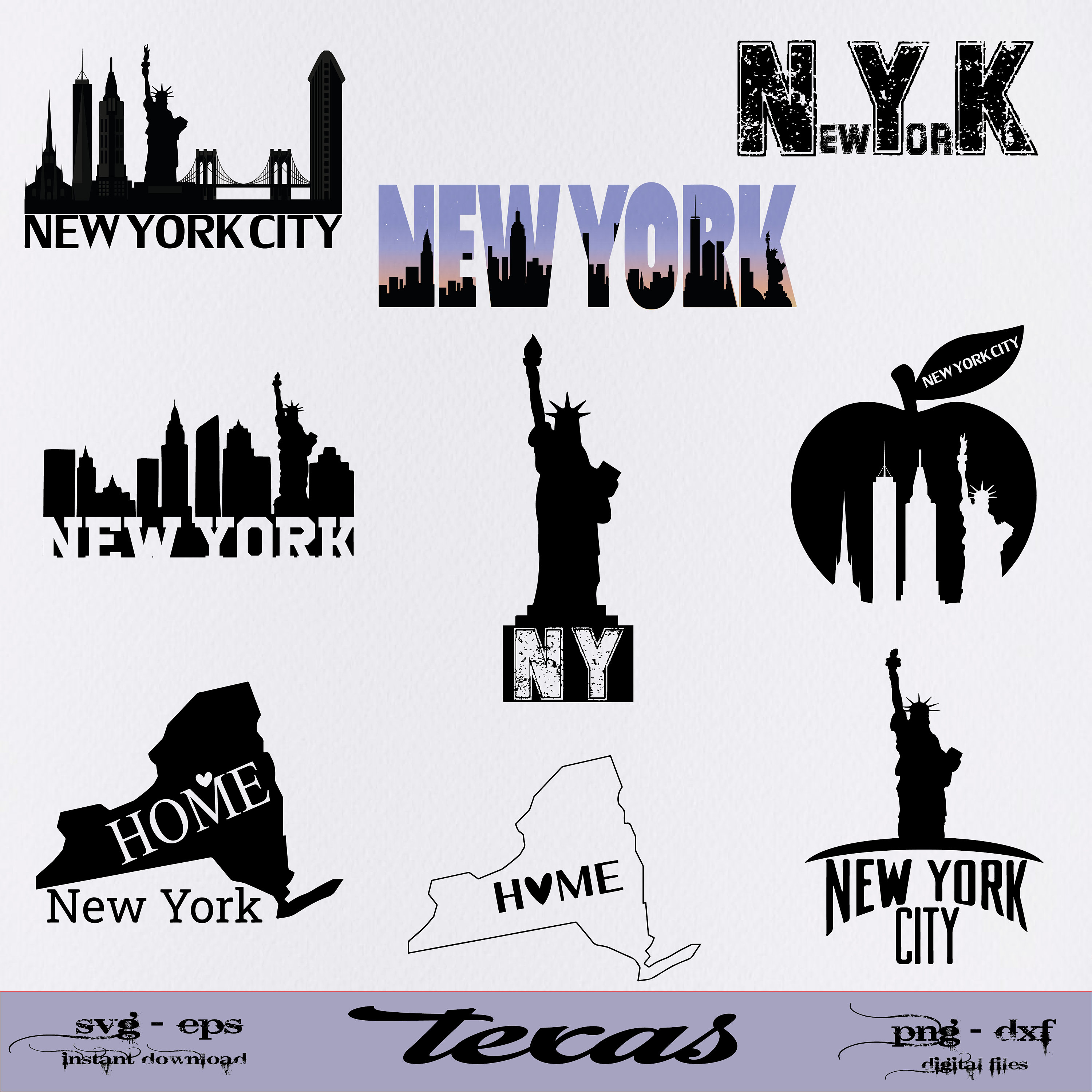 New York Svg Bundle, New York City Svg, Instant Download, NYC Svg, New ...