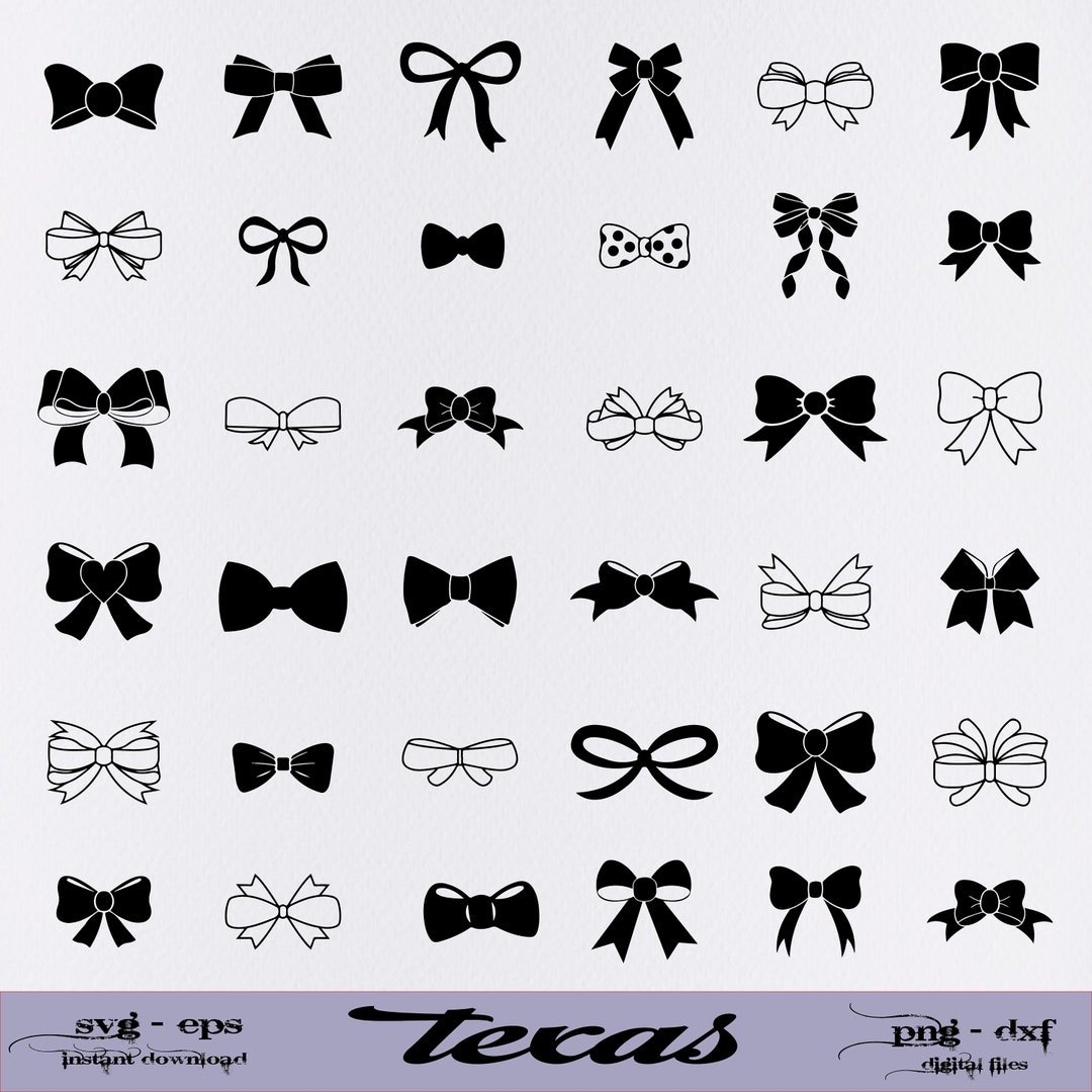 Ribbon Bow SVG Bundle, Ribbon SVG, Bow Svg, Hair Bow Svg, Bow Tie SVG ...