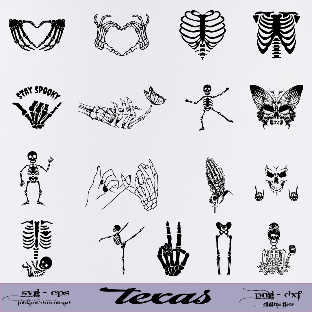 SKELETON SVG, Skeleton Svg Bundle, Skeleton Clipart, Skeleton Cut Files ...