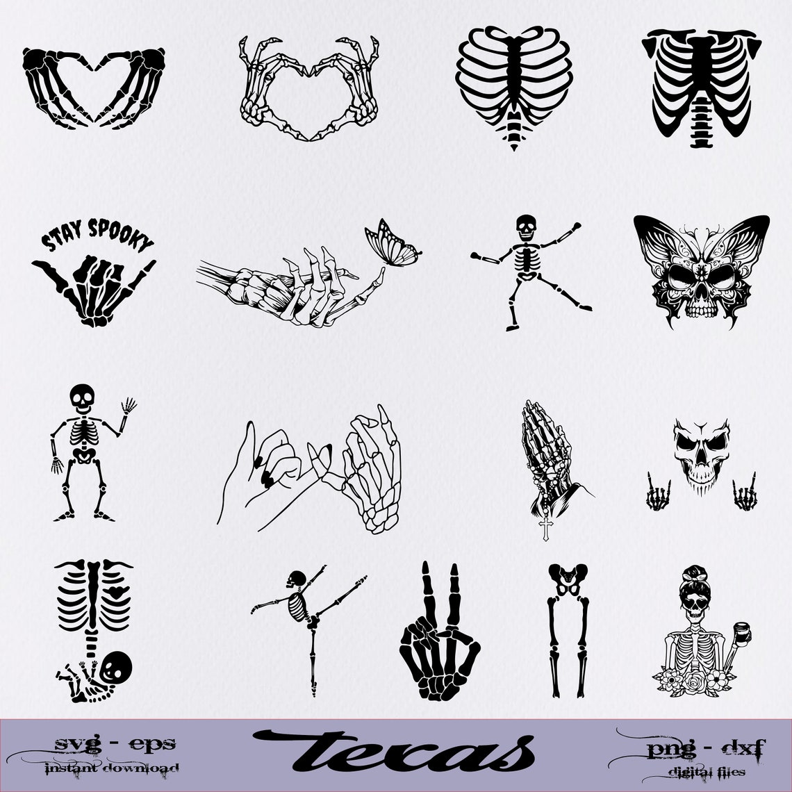 SKELETON SVG, Skeleton Svg Bundle, Skeleton Clipart, Skeleton Cut Files ...