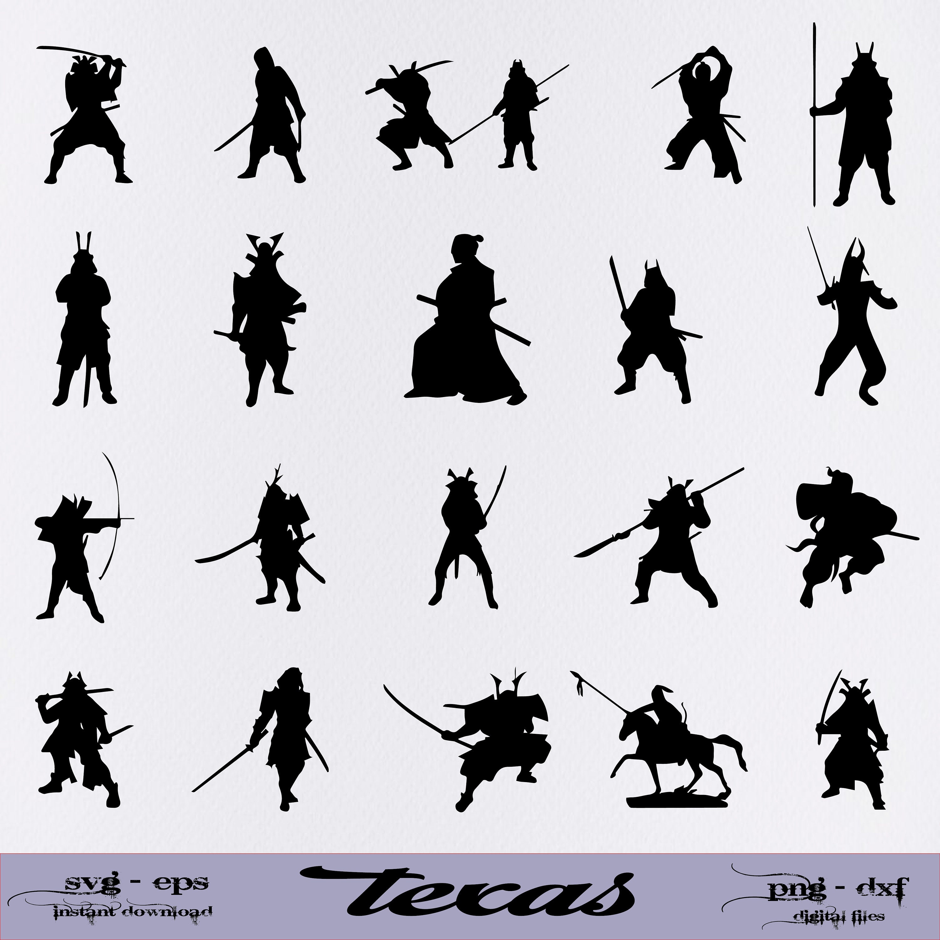 Samurai Silhouette SVG, SVG Files for Cricut, Samurai Clipart, Samurai ...