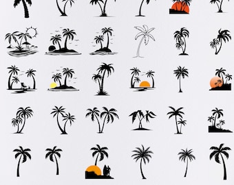 Palm Tree SVG Bundle , Palm Tree Clipart Bundle , Palm Tree Png , Palm ...