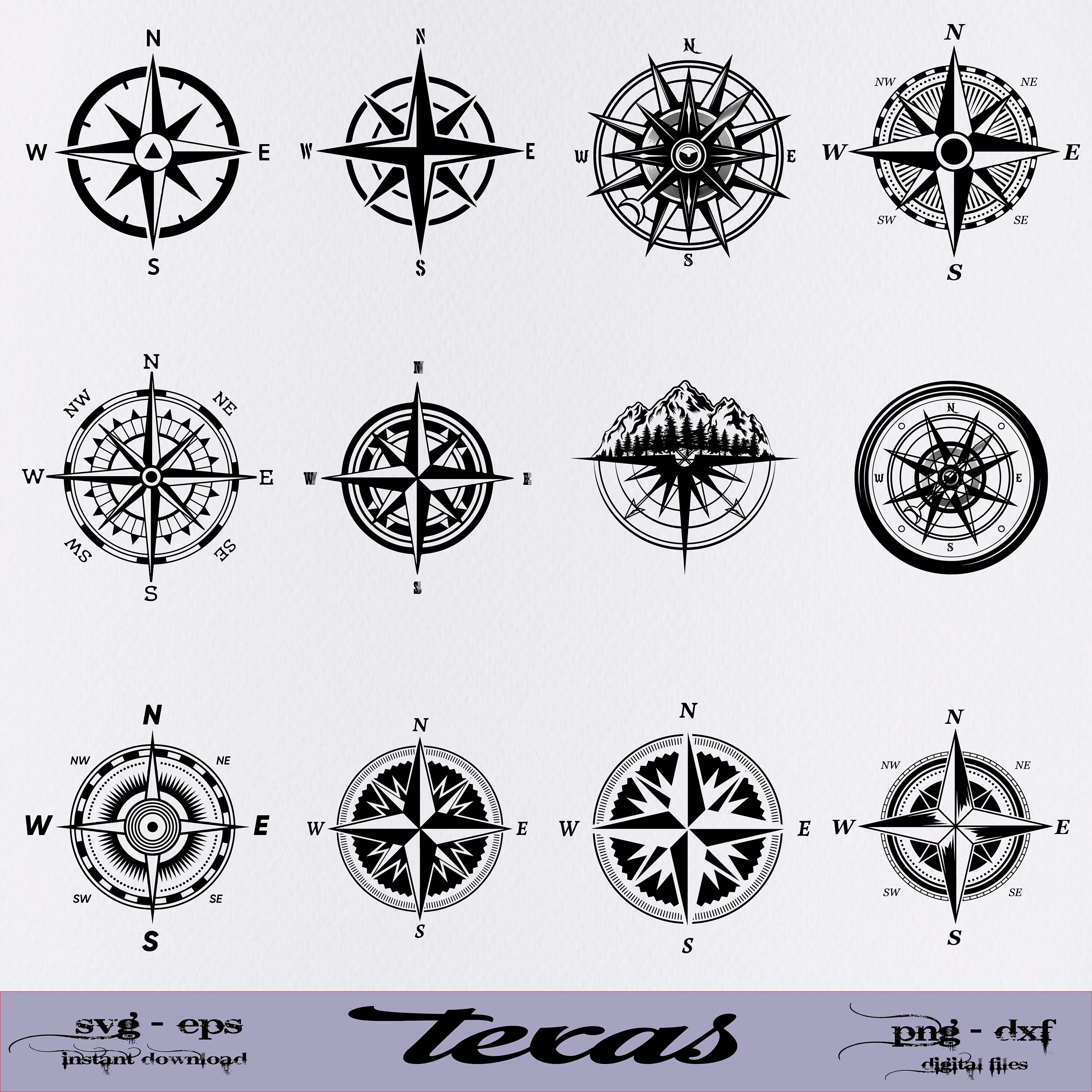 Compass SVG Bundle, Compass PNG Bundle, Compass Clipart, Compass ...