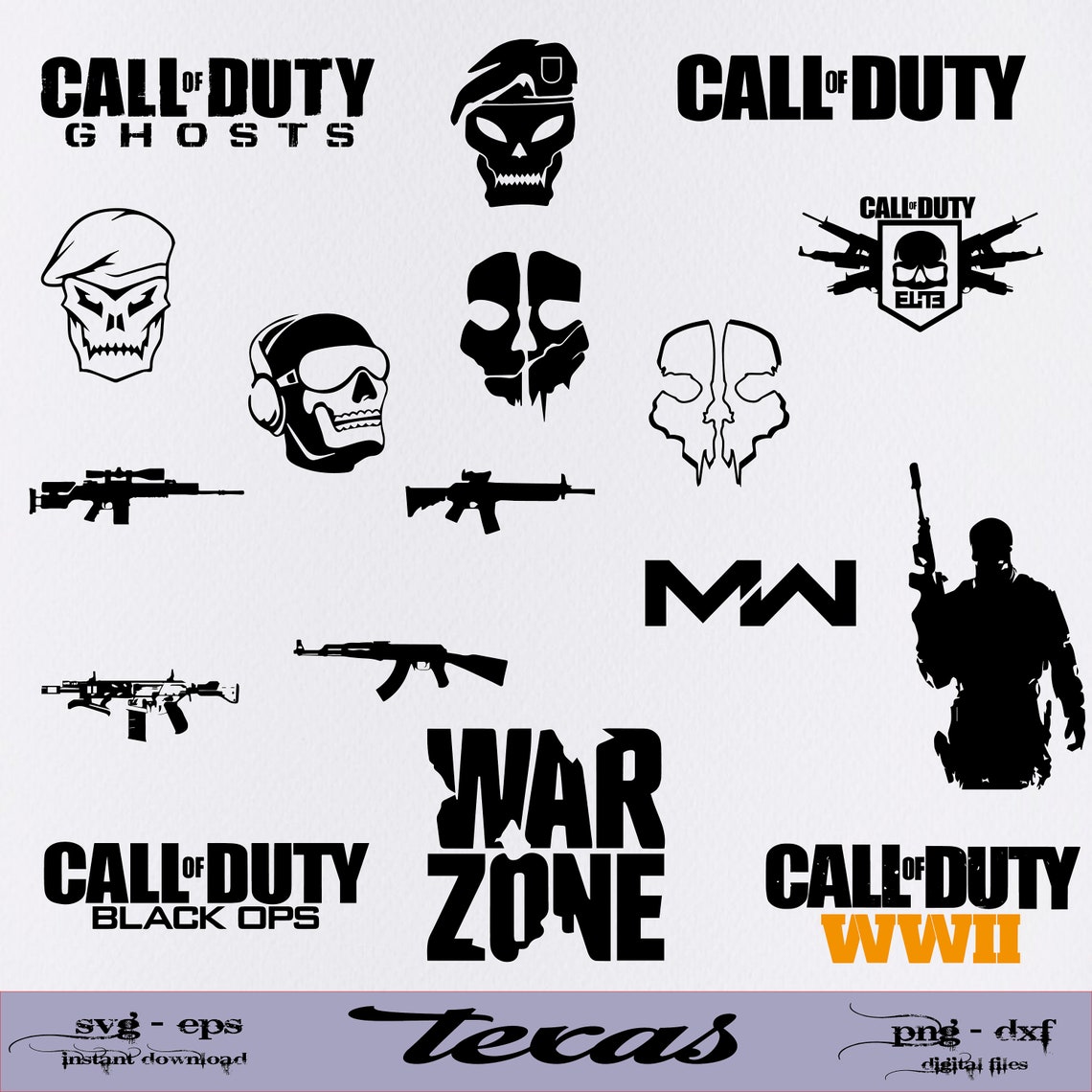 Call of Duty Svg Bundle, COD Svg, Warzone Svg, Modern Warfare Svg ...