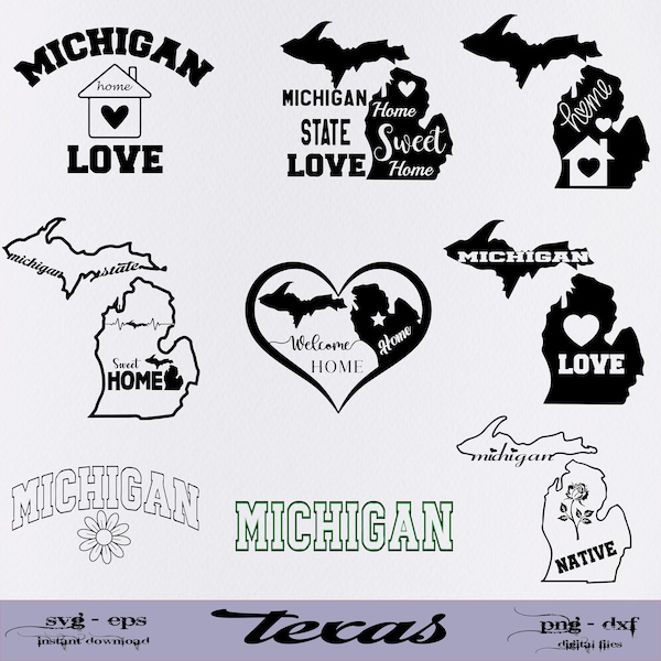 Michigan Svg - Etsy