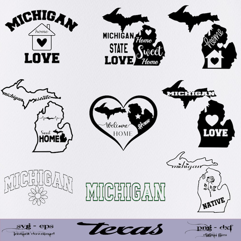Michigan Svg - Etsy