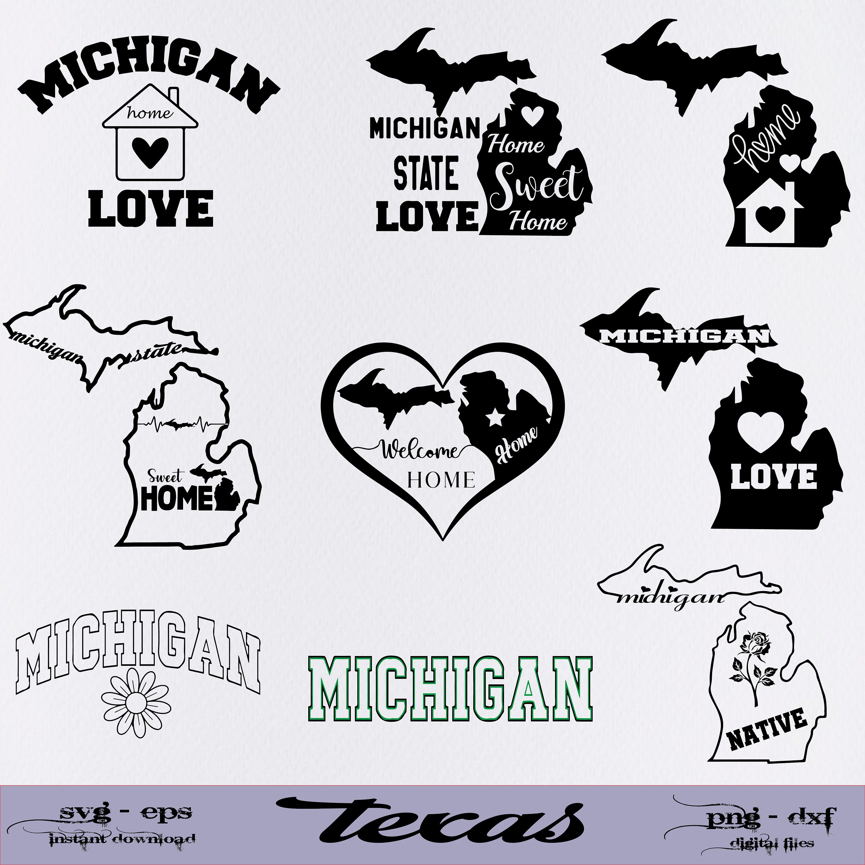 Michigan SVG / Cut File / Cricut / Clip Art / Commercial Use ...