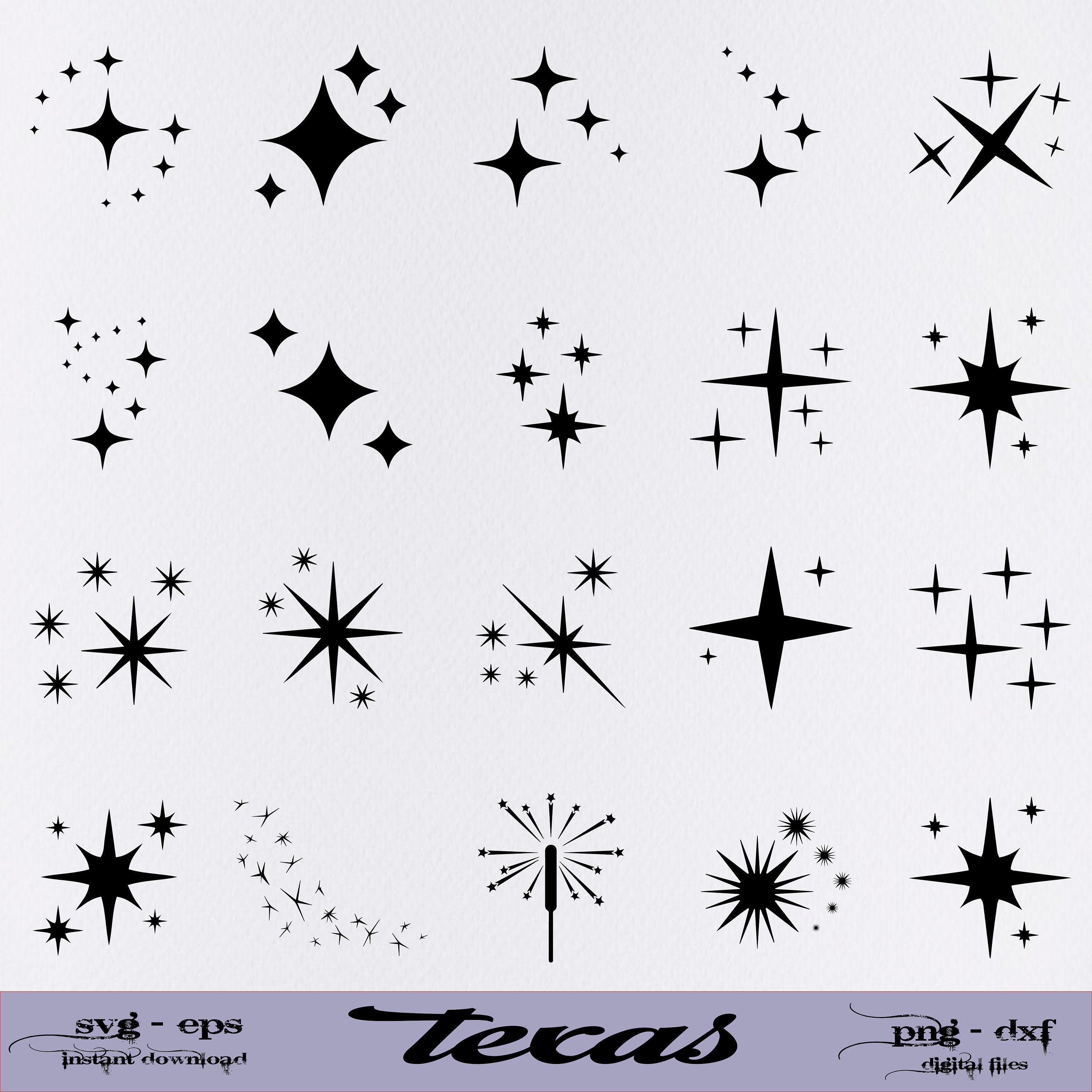 Sparkle SVG Bundle, Sparkle Stars SVG, Stars Svg, Star Clipart, Bright ...