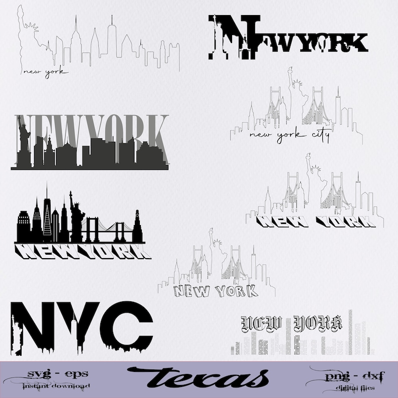 New York Svg Bundle, New York City Svg, Instant Download, NYC Svg, New ...