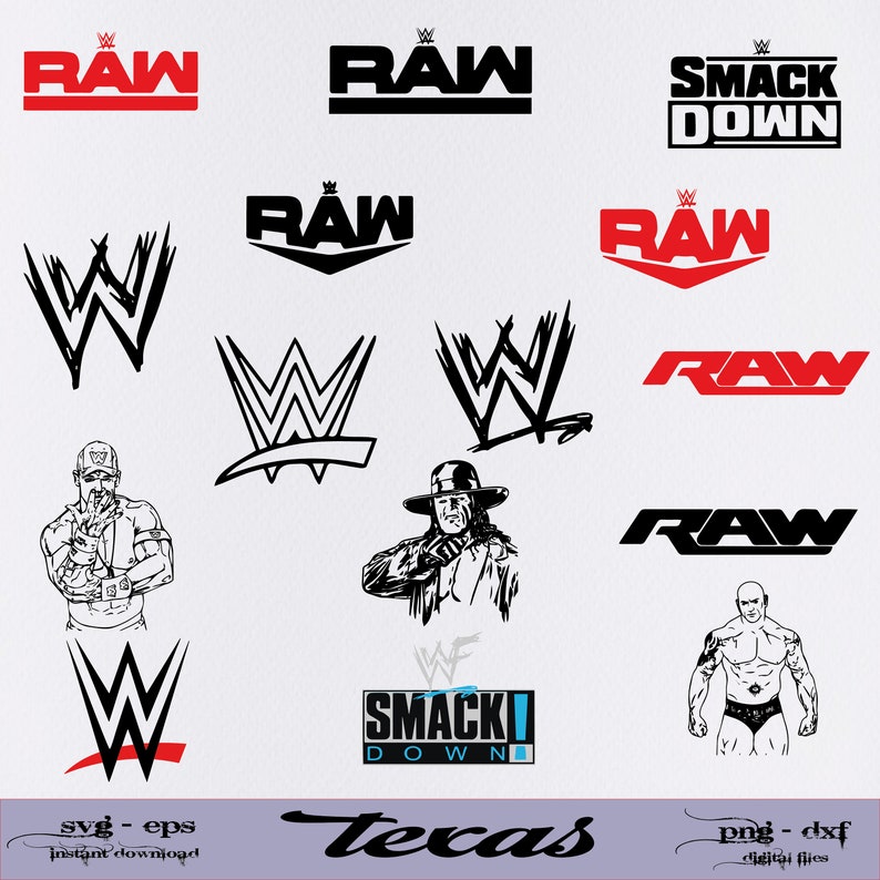 WWE Svg Bundle, PNG, Clipart, Cricut Bundle, Digital Prints, Instant ...