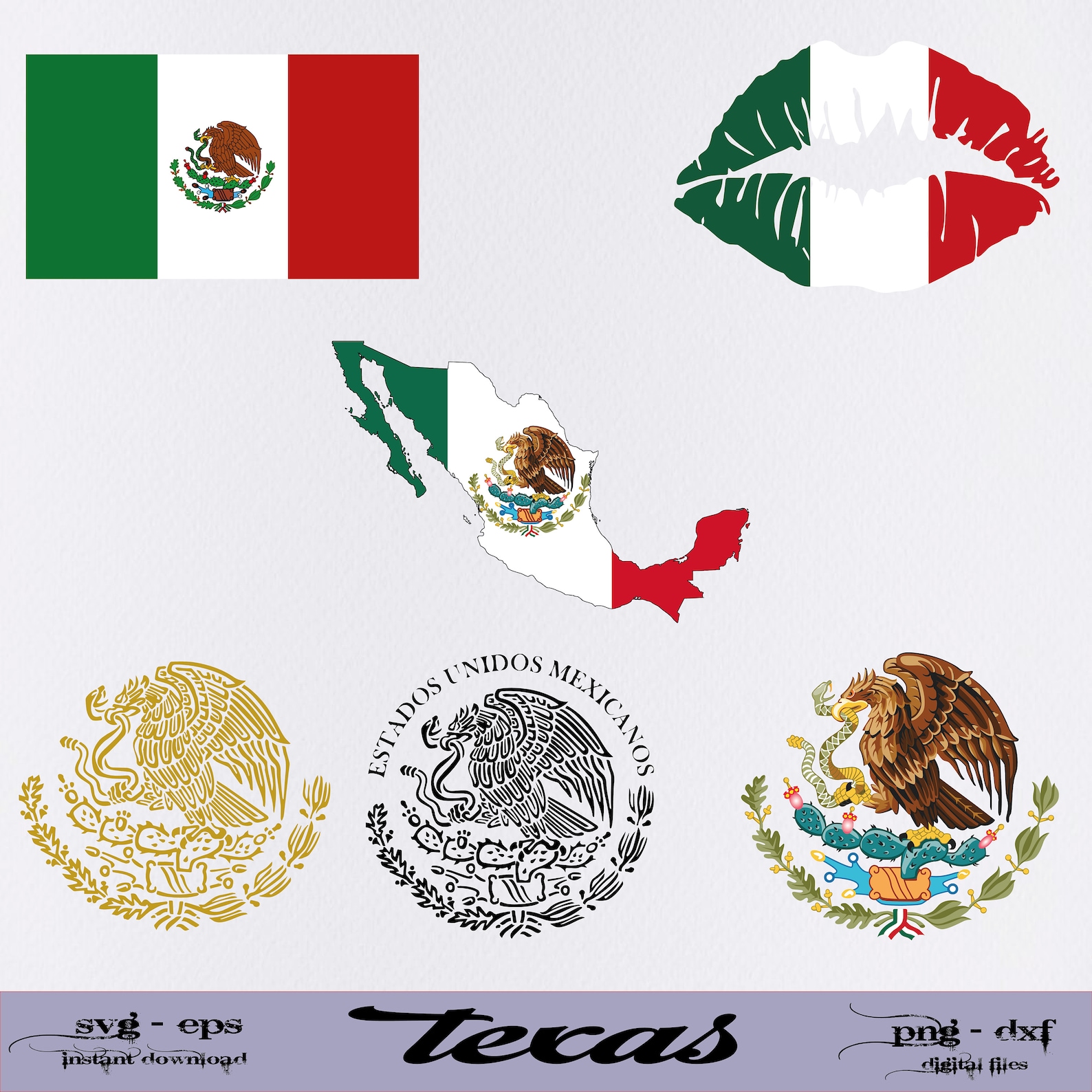 Mexico SVG, Mexico Coat of Arms SVG, Eagle Svg, Mexico Flag Svg ...