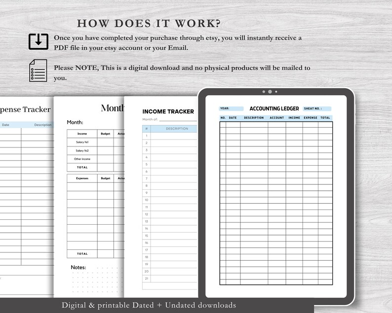 Ledger Book Printable, Finance Organizer, Printable Budget Planner ...