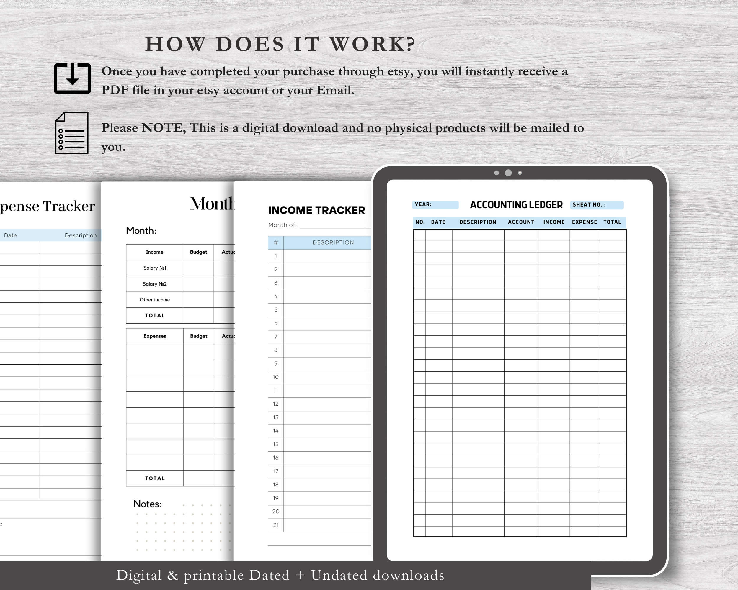 Ledger Book Printable, Finance Organizer, Printable Budget Planner ...