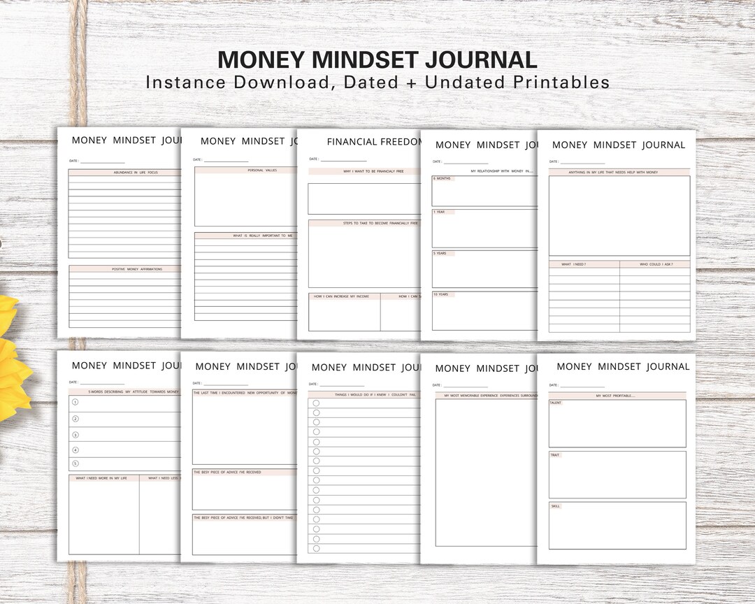 Money Mindset Journal for Abundance, Financial Tracker, Gratitude ...