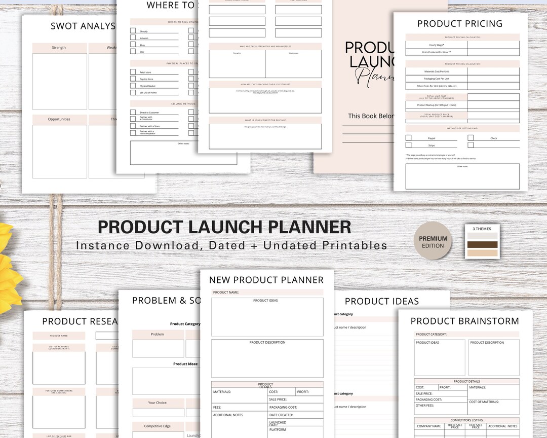 Product Launch Planner, Business Organizer, Startup Journal ...