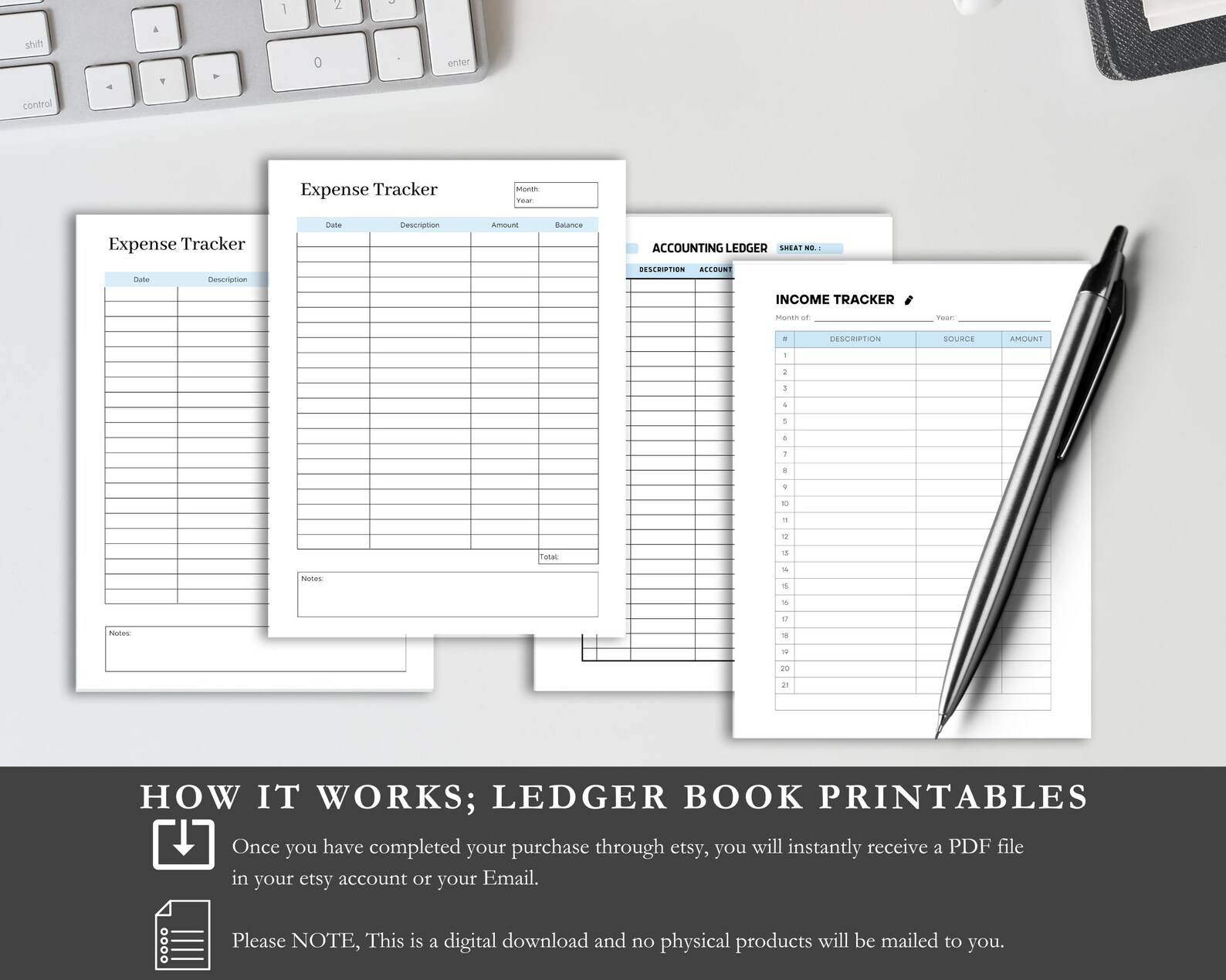 Ledger Book Printable, Finance Organizer, Printable Budget Planner ...