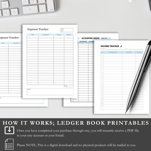 Ledger Book Printable, Finance Organizer, Printable Budget Planner ...
