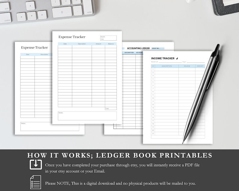 Ledger Book Printable, Finance Organizer, Printable Budget Planner ...