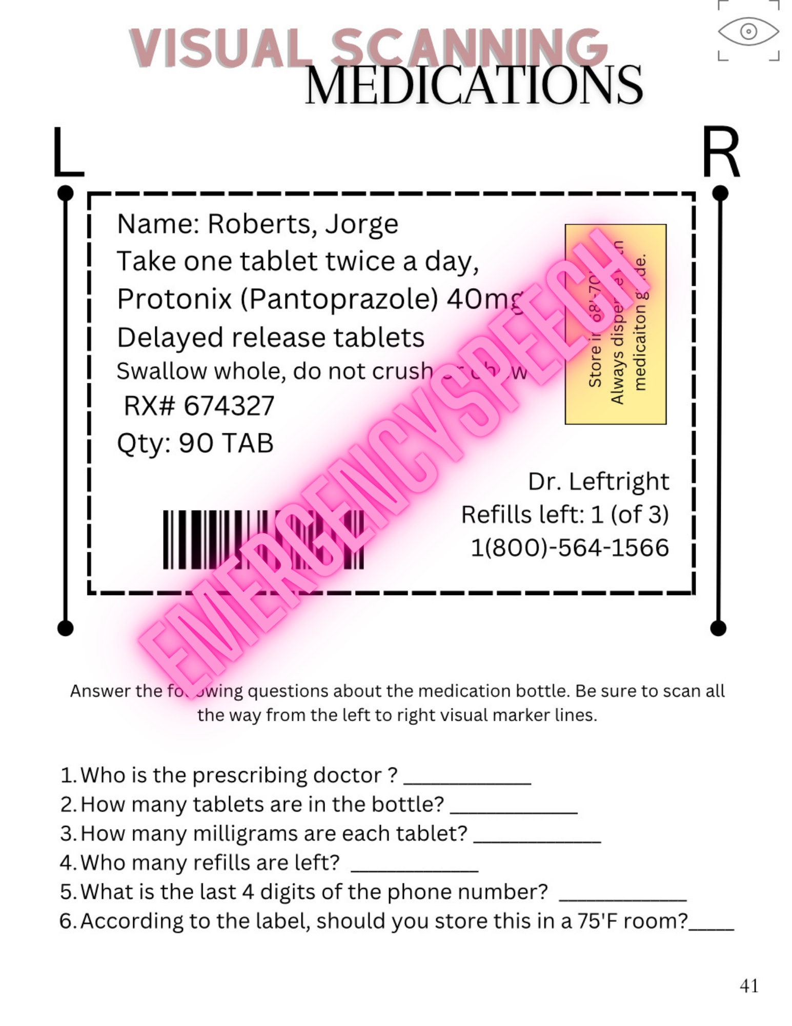 Visual Attention and Neglect Workbook digital - Etsy