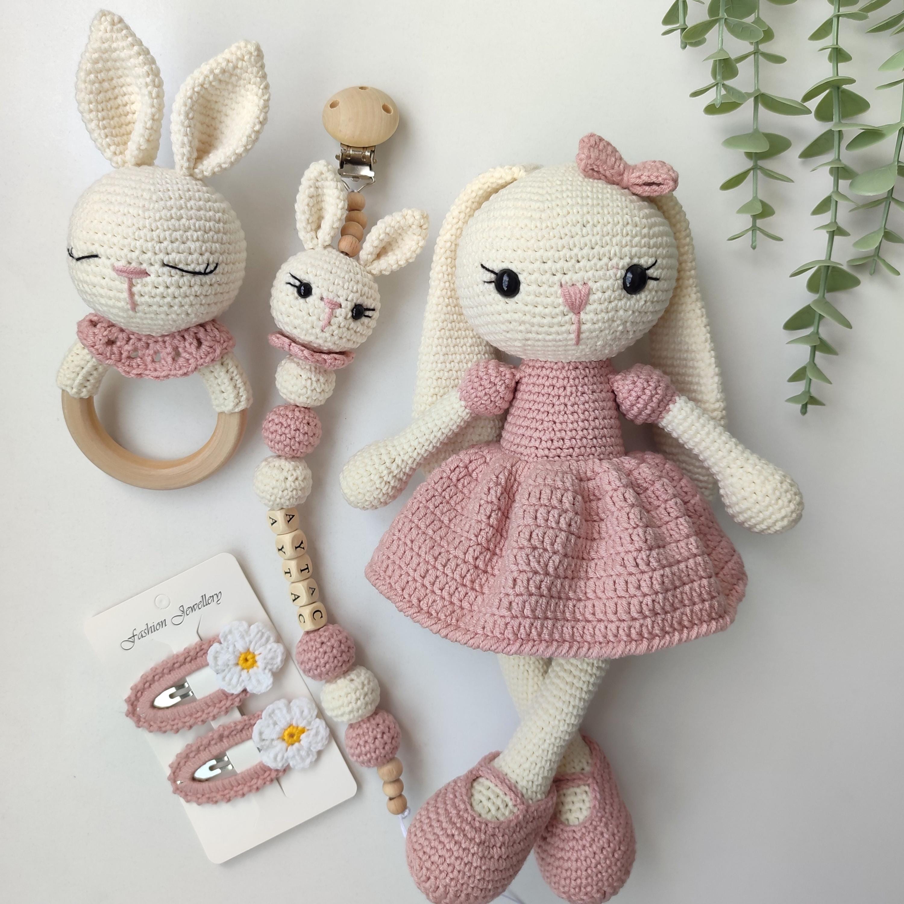 Crochet Rabbit Toy,crochet Plush Bunny,plush Toy,amigurumi Toy,rattle ...