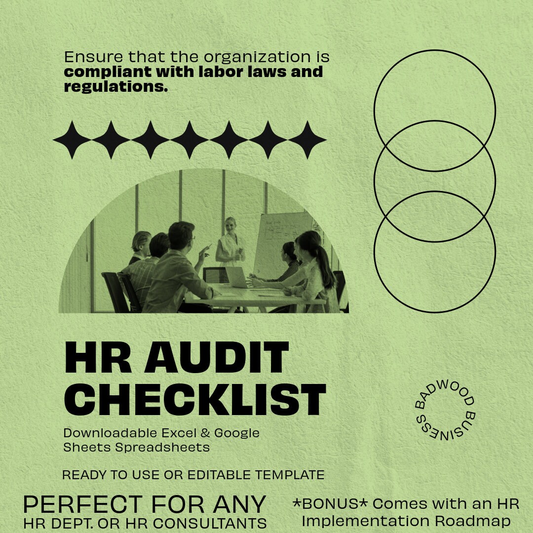 HR Audit Checklist & Roadmap Bundle Editable Templates Instant Download ...