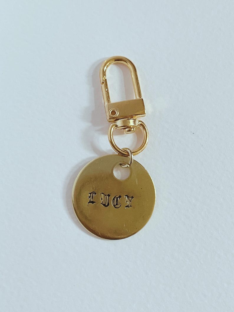Custom Gothic Brass Pet ID Tag | Hand-stamped Dog & Cat Name Tag - Etsy