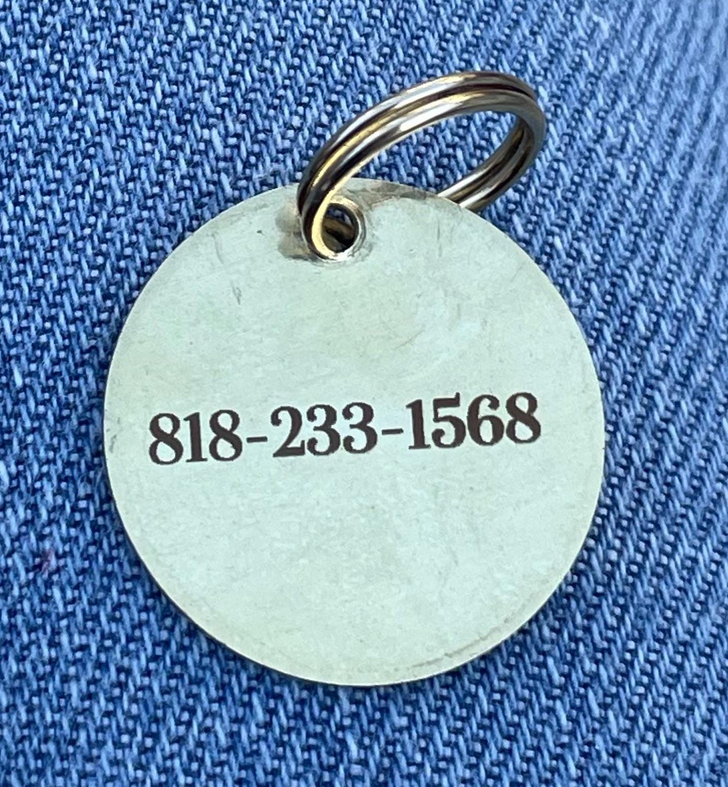 Custom Gothic Brass Pet ID Tag | Hand-stamped Dog & Cat Name Tag - Etsy
