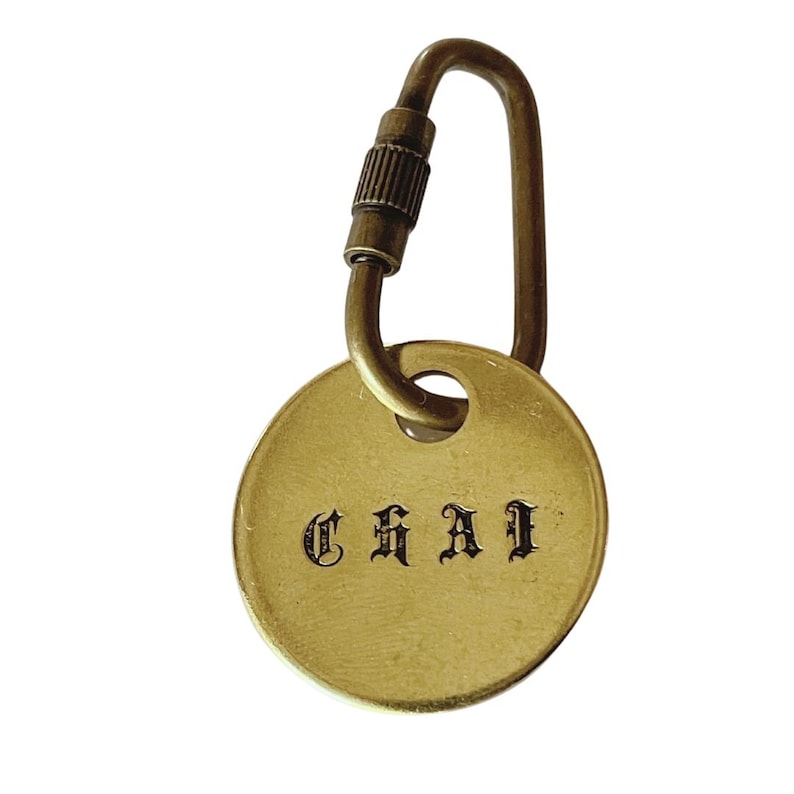 Custom Gothic Brass Pet ID Tag | Hand-stamped Dog & Cat Name Tag - Etsy