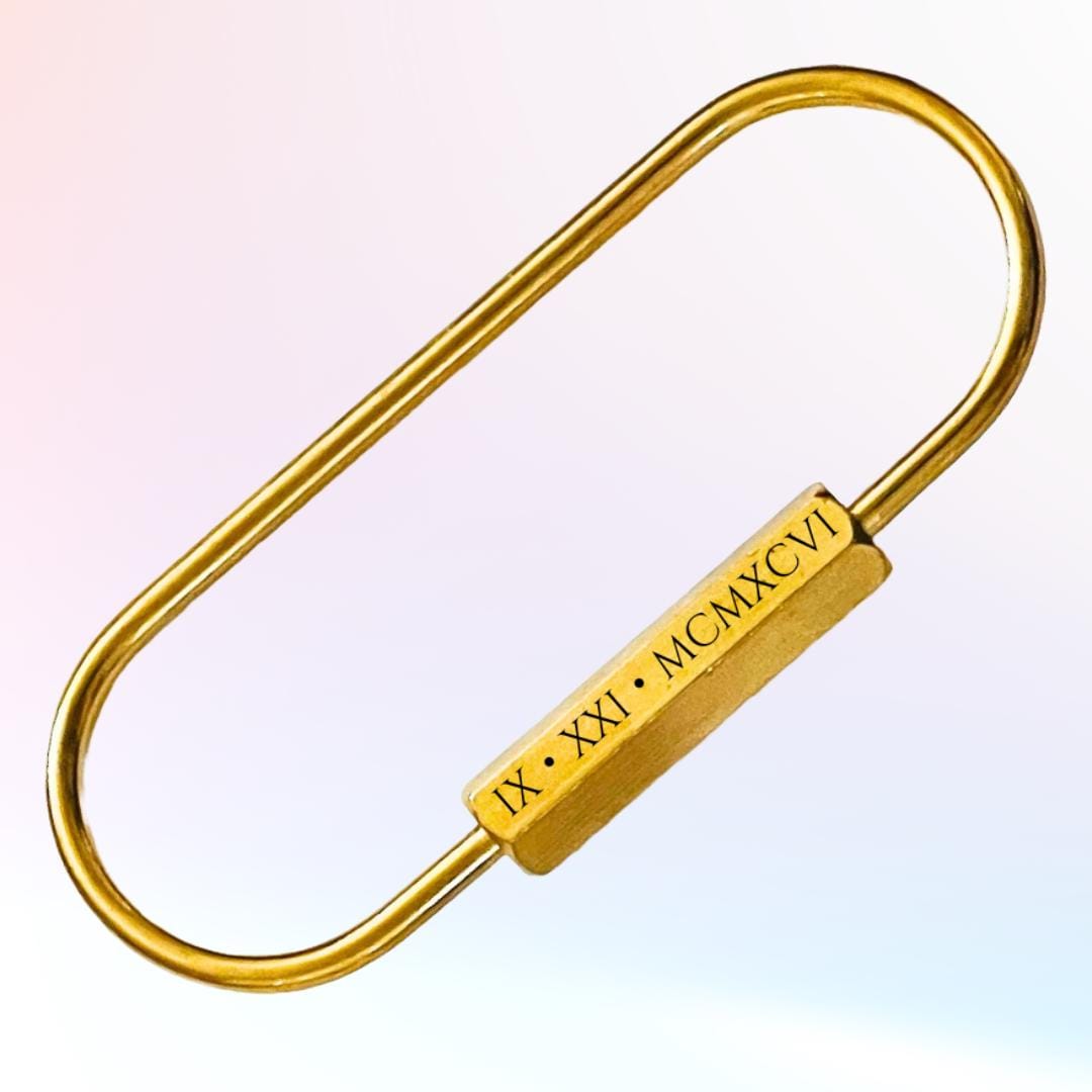 Oval Keychain Carabiner Custom Engraved Personalized Brass Key Rings ...