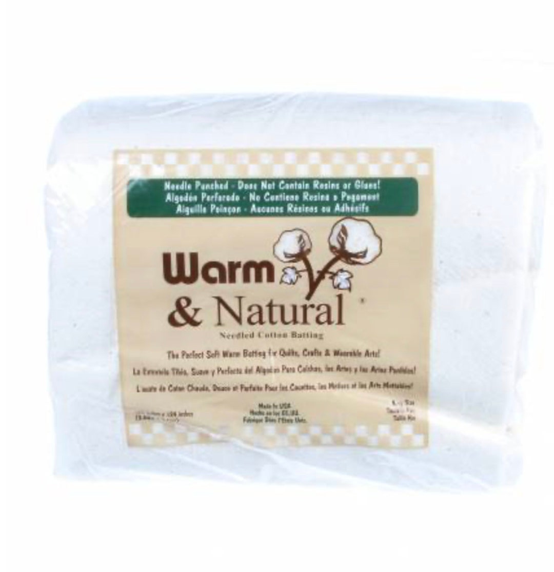 Warm and Natural Cotton Batting 120x124 Inch, King Size Batting ...